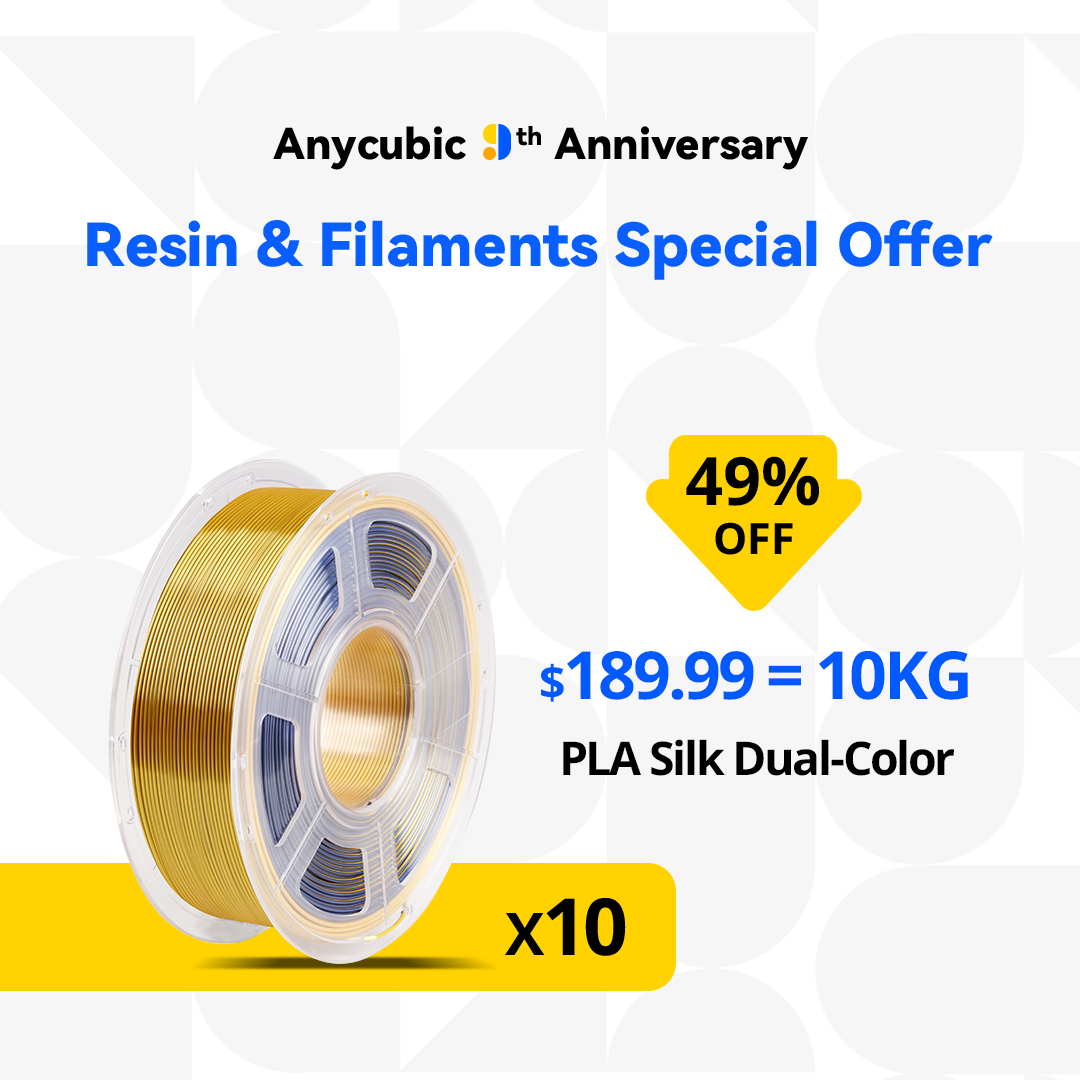 Anycubic PLA Silk Dual/Tri-Color Filament for Exceptional 3D Prints ...