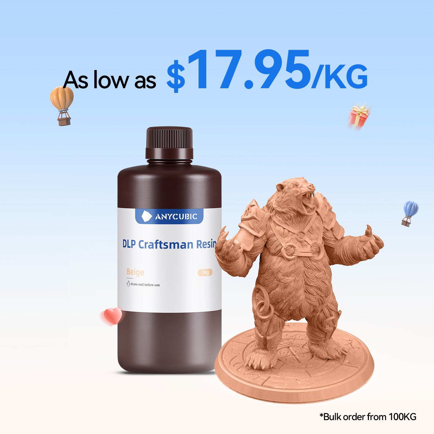 Multi Bottle Deals: Anycubic DLP Craftman Resin for 3D Prints from 10kg ...