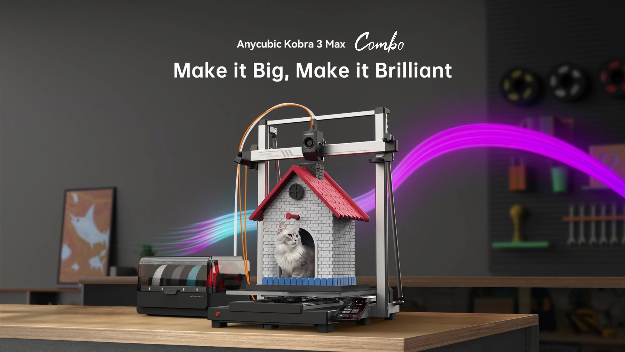 Kobra 3 Max Combo – Fast & Large 4-Color FDM 3D Printer Bundle